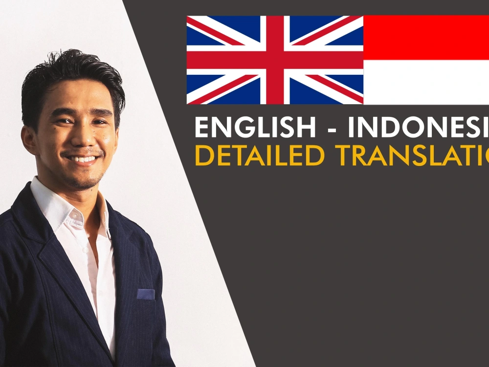 A fast and perfect translation English-Indonesian in less than 24h | Upwork