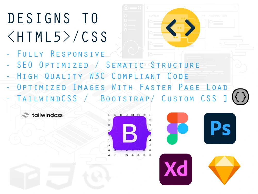 Figma, PSD, XD Design to HTML5/CSS Responsive Layouts | Upwork