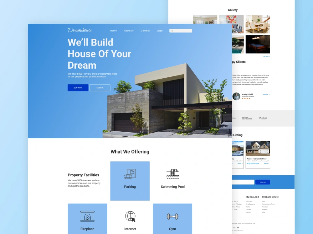 A modern and professional mobile app and web landing page UI/UX designs ...