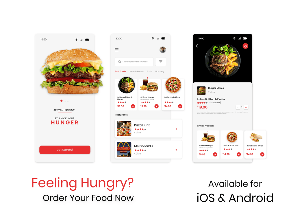 A Food Ordering Mobile app UI design for Android & iOS | Upwork