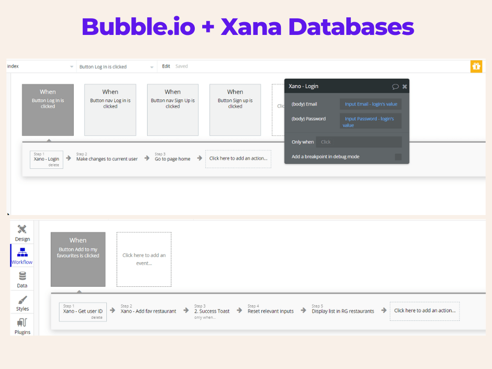 Integration between bubble io project with xano database | Upwork