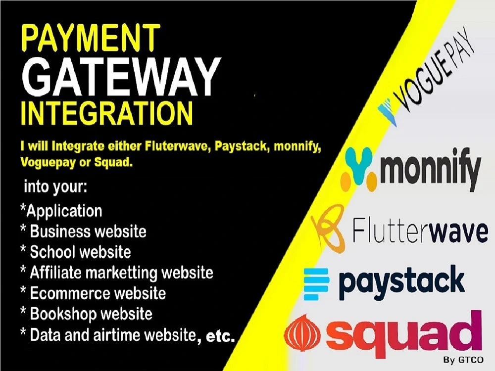 Fluterwave, Paystack, Monnify Payment Gateway Integration into your website | Upwork