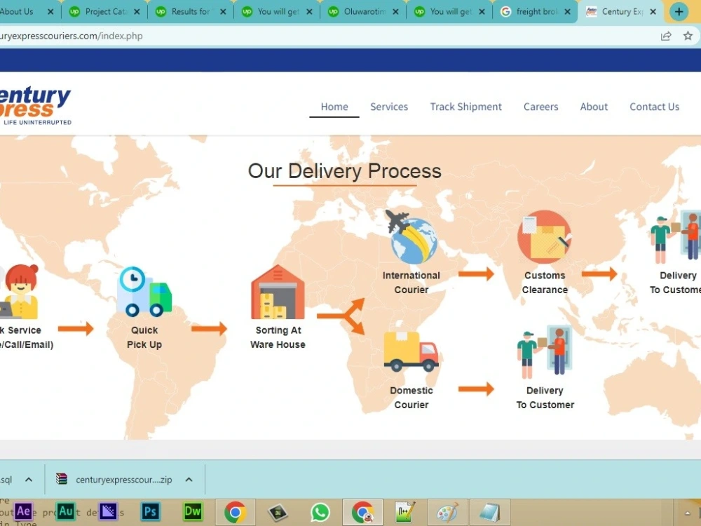 A shipping website, logistics and cargo website, Parcel tracking ...