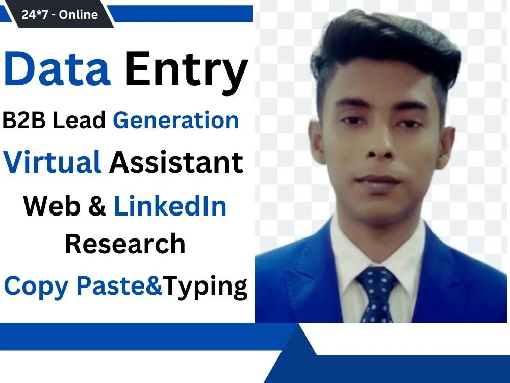Data Entry,Copy Paste,Typing,Web Research,Lead Generation,Virtual Assistant | Upwork