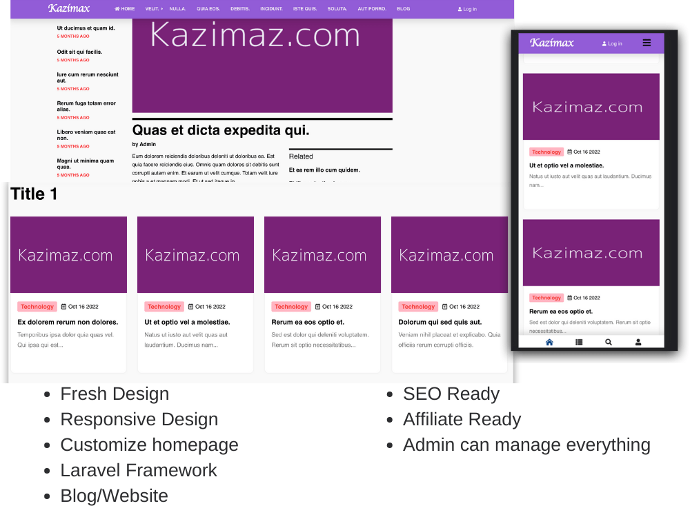 A beautiful blog/website build in laravel framework | Upwork