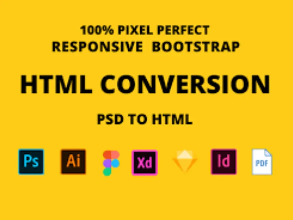 Figma, PSD, XD, AI, Sketch, Zeplin, Invision, PDF to HTML, CSS, Bootstrap 5 | Upwork