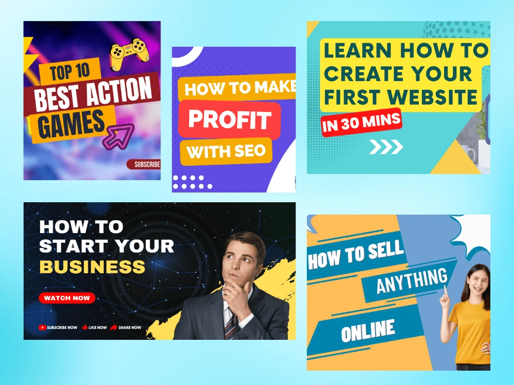 Epic thumbnail designs to attract more audience to your video | Upwork