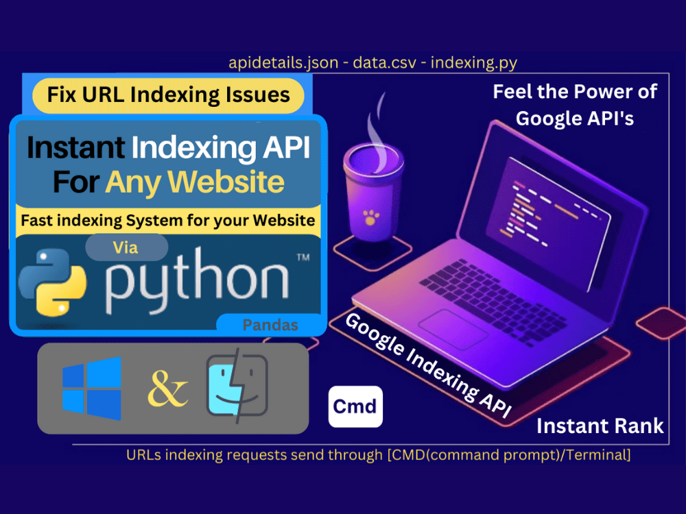 To set up the Google Indexing API with Python to quickly index URLs | Upwork