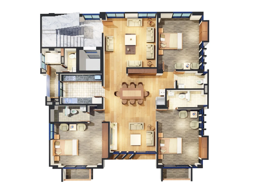 A stunning quality 3d floor plan rendering of your projects. | Upwork