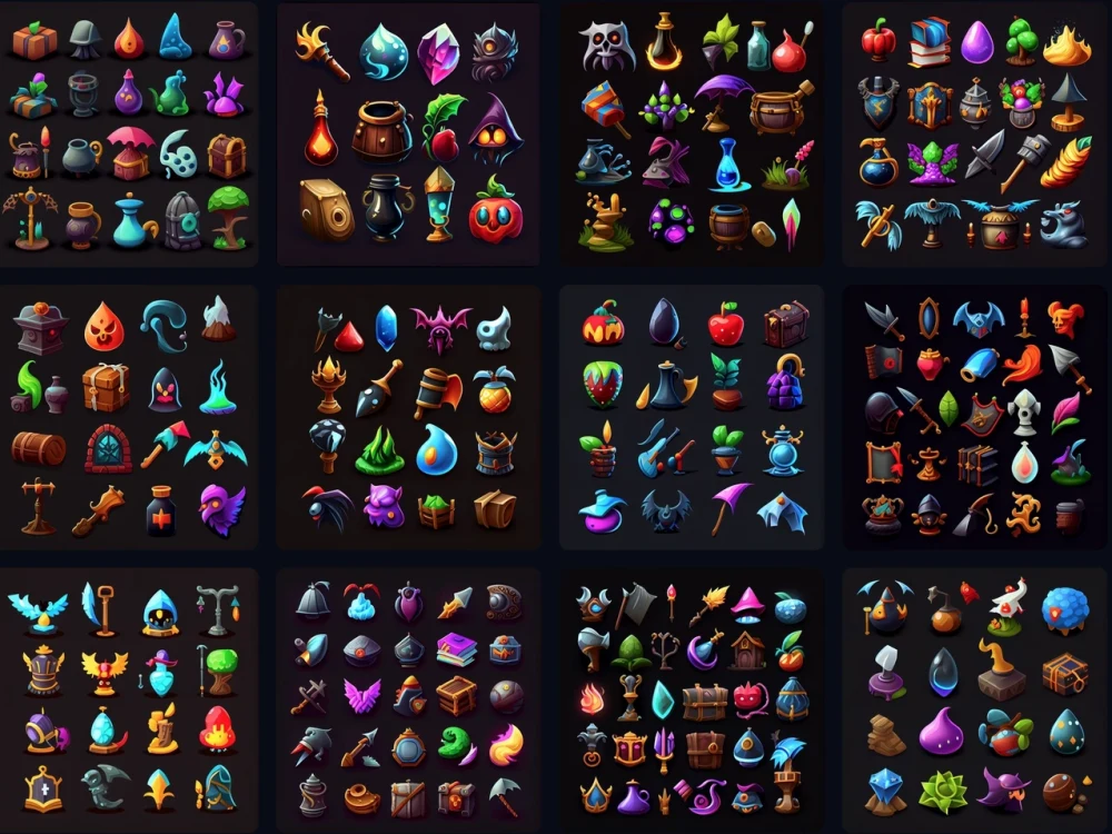 2500 fantasy game assets in PNG with transparent backgrounds | Upwork