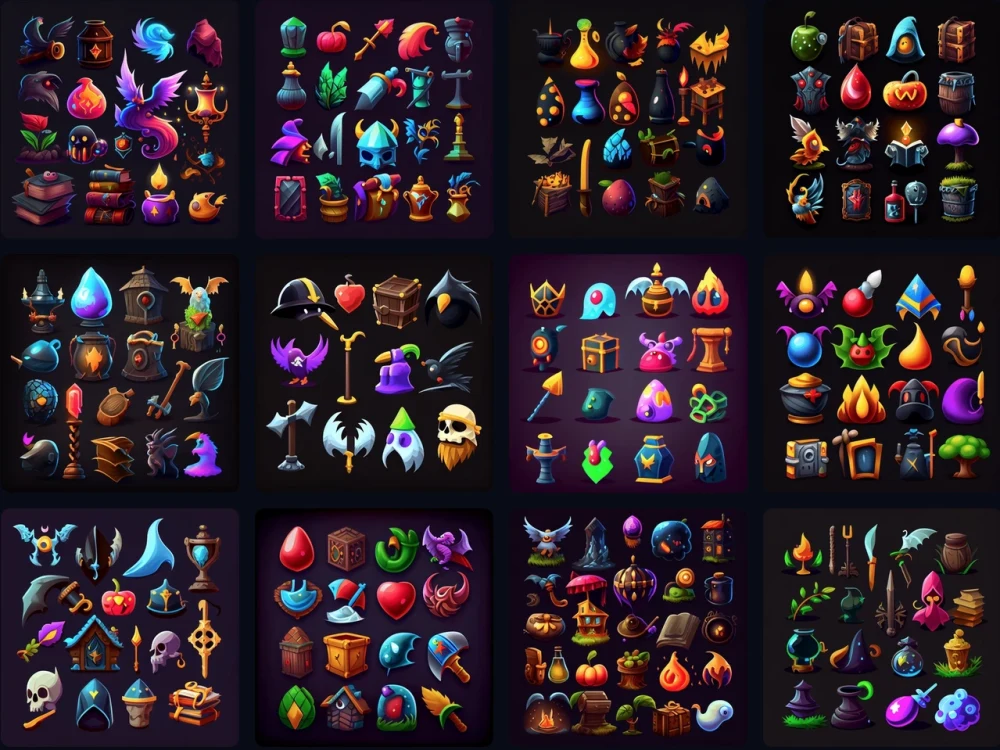 2500 fantasy game assets in PNG with transparent backgrounds | Upwork