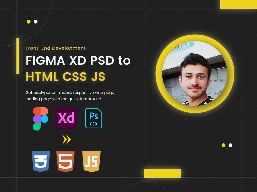 Figma, Adobe Xd, PSD to pixel perfect HTML, CSS, Bootstrap, Javascript | Upwork