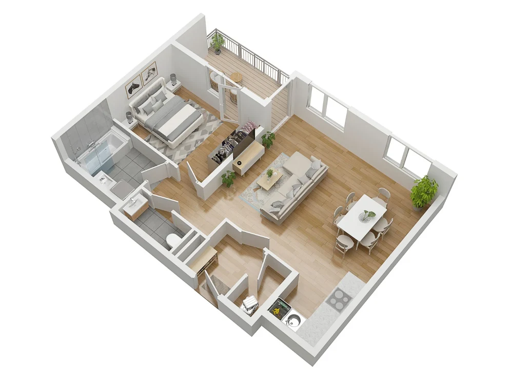 Photo realistic 3d CGI interior floor plan | Upwork