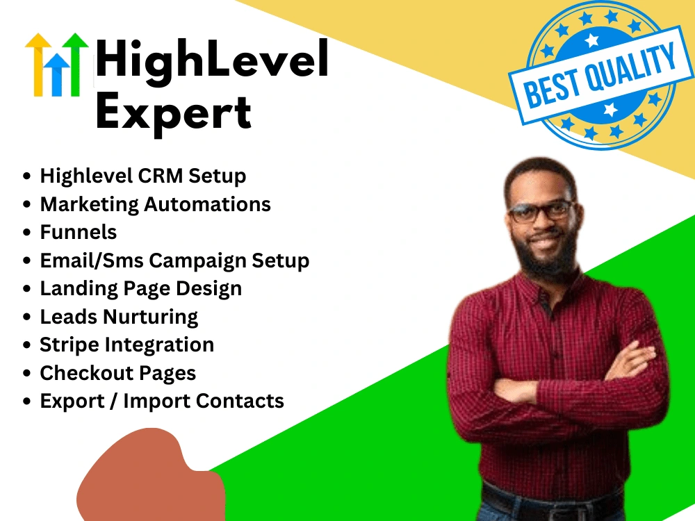 Complete CRM setup, Automations, Funnels and landing page in Go-HighLevel | Upwork