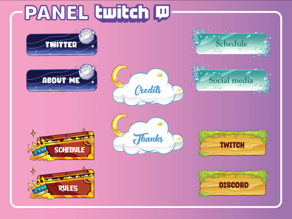 Unique chibi twitch panel | Upwork