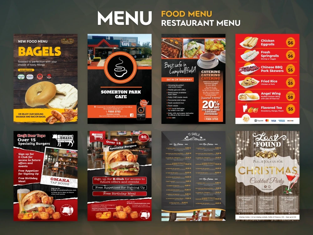 Food Menu Design, Restaurant Menu, Bar Menu, Food Flyer Design | Upwork