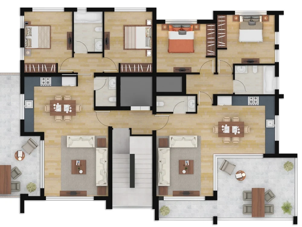 2D Color Floor Plans for Marketing | Upwork