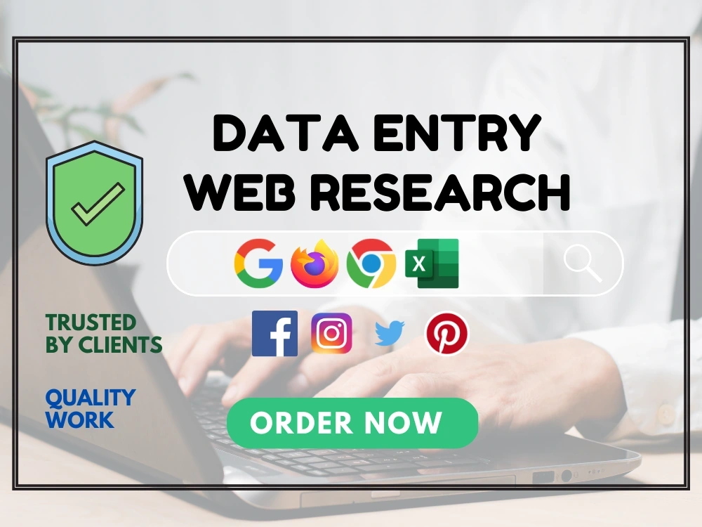 Data entry, web research, web scraping or data mining, copy paste, typing | Upwork