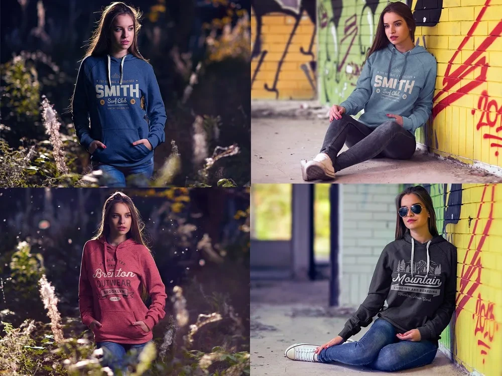Realistic hoodie mockup, hoodie design, logo design mockup on hoodie ...