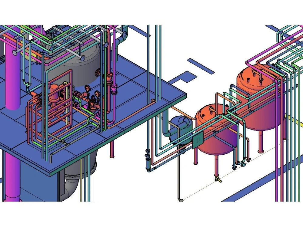 MEP Process Piping 2D/3D chilled water, Water loops, Compressed Air ...