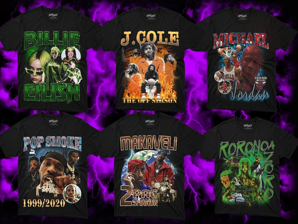 A vintage old-school 90s bootleg rap design for your tee | Upwork