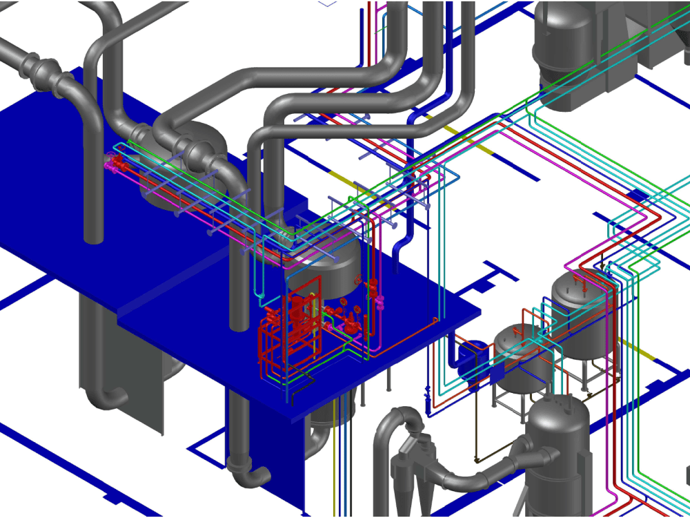 MEP Process Piping 2D/3D chilled water, Water loops, Compressed Air ...