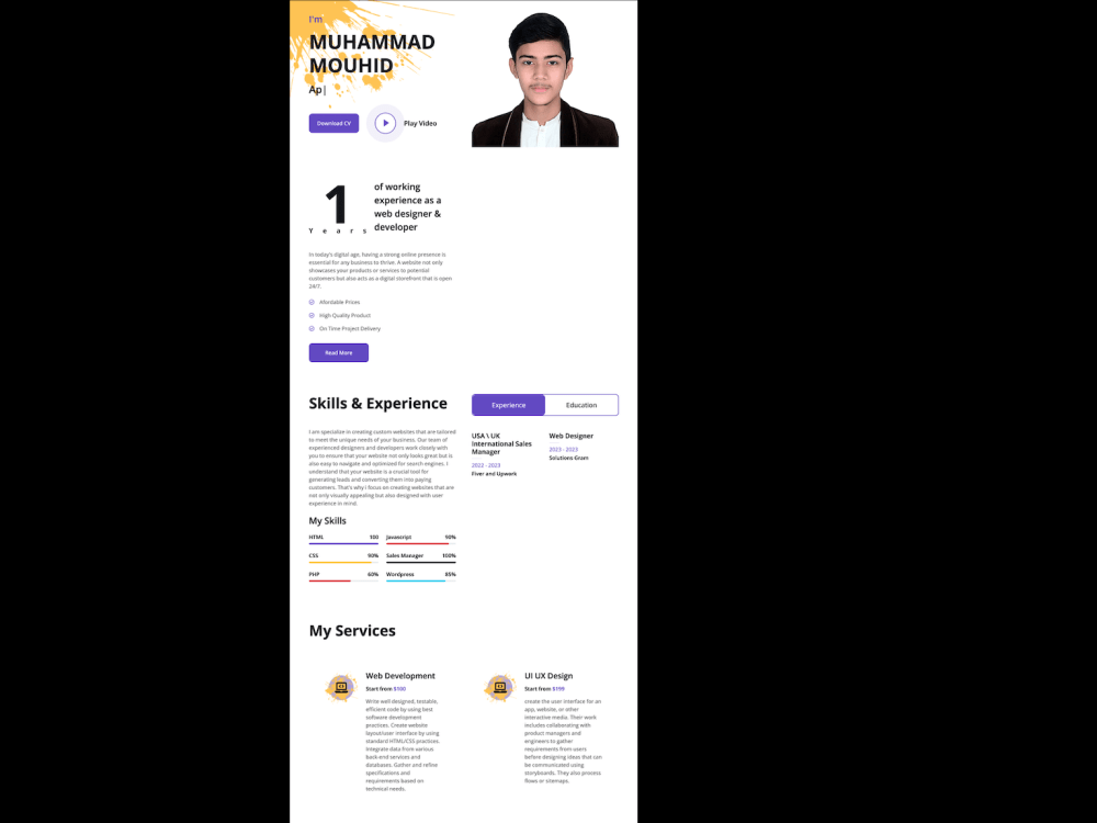 A Html Css Javascript Jquery Responsive Custom Website Upwork