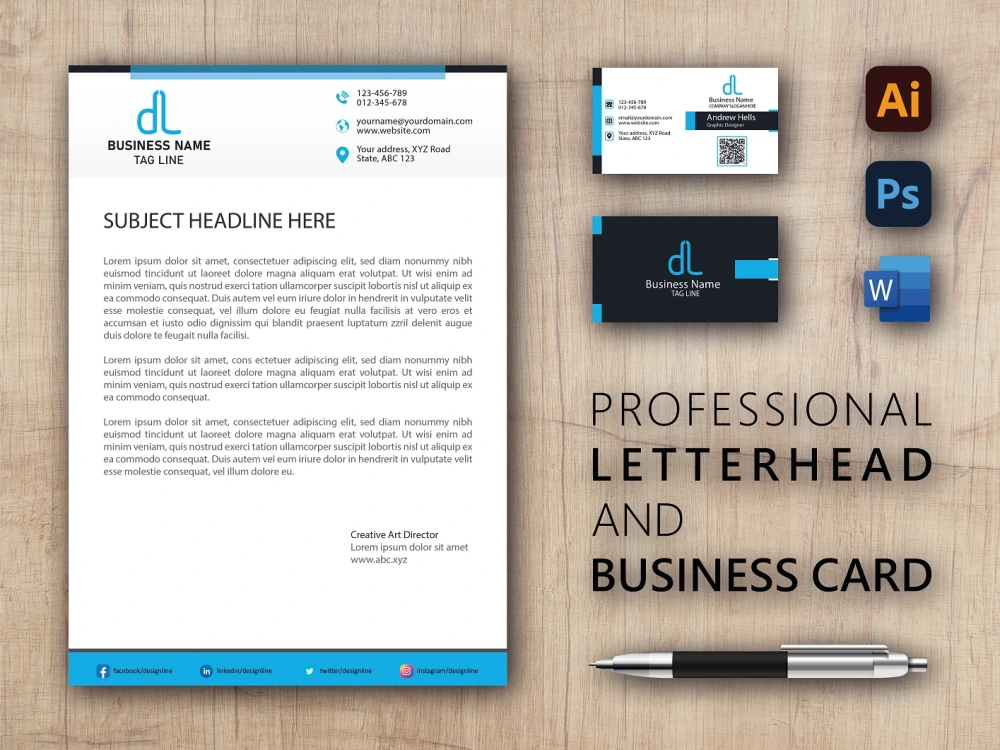 Amazing Business Card & Letterhead design with QR Code | Upwork