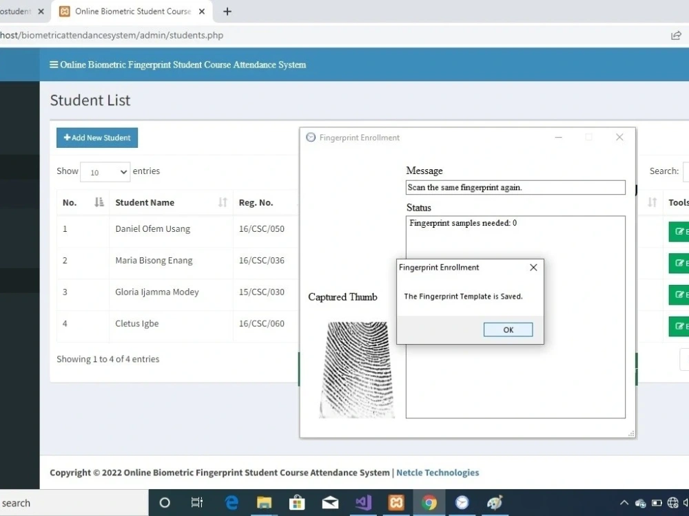 Online biometric fingerprint student course attendance | Upwork