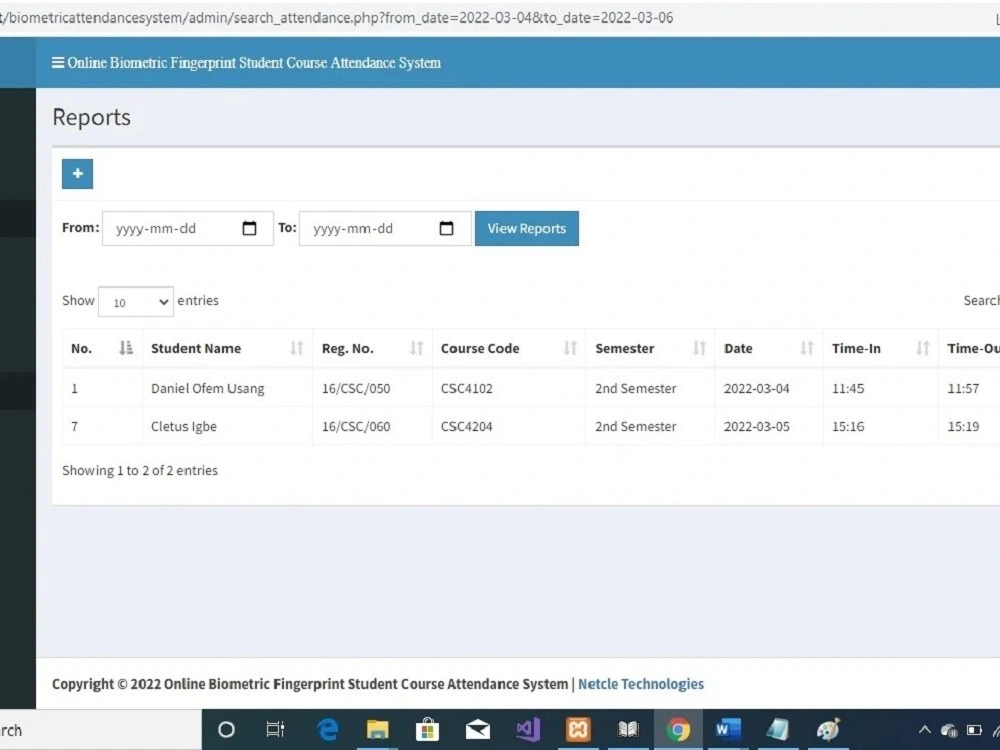 Online biometric fingerprint student course attendance | Upwork