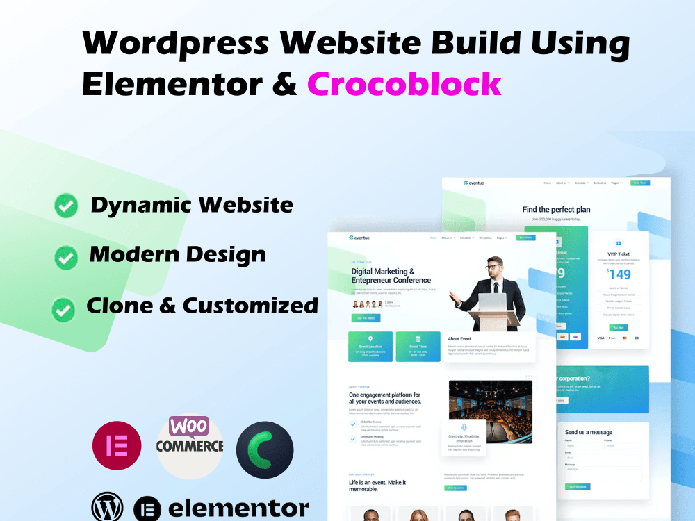 An wordpress website build in elementor pro with crocoblock | Upwork