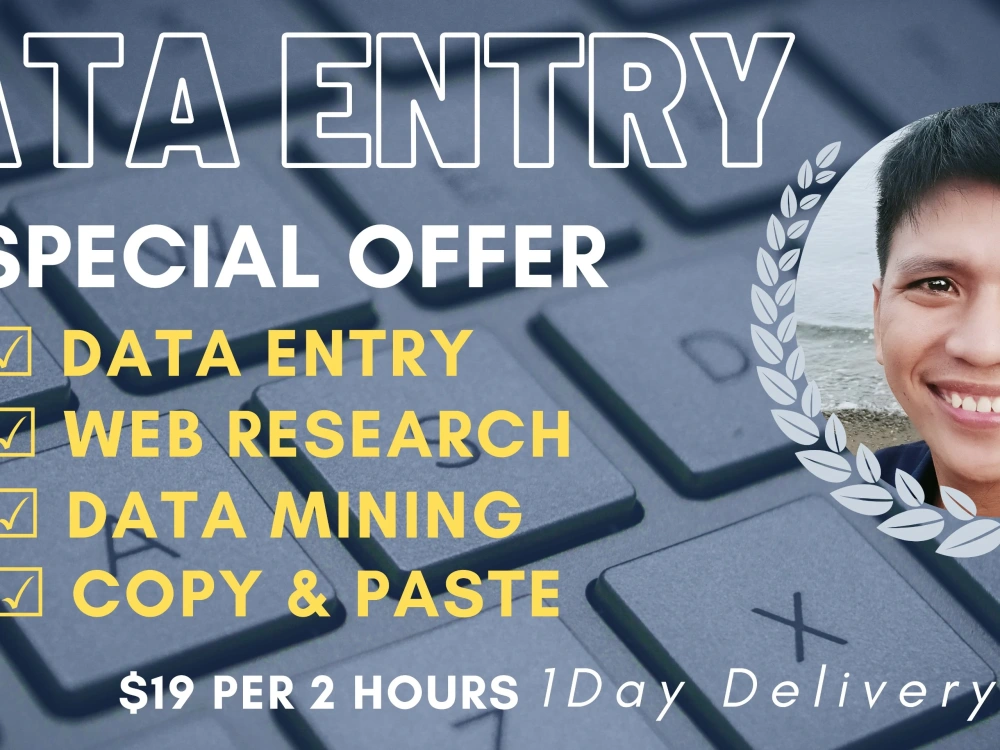 Accurate Data entry, Internet Research, Copy & Paste, Manual Typing. | Upwork