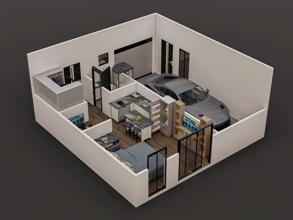 Realistic 3D floor plan rendering. | Upwork