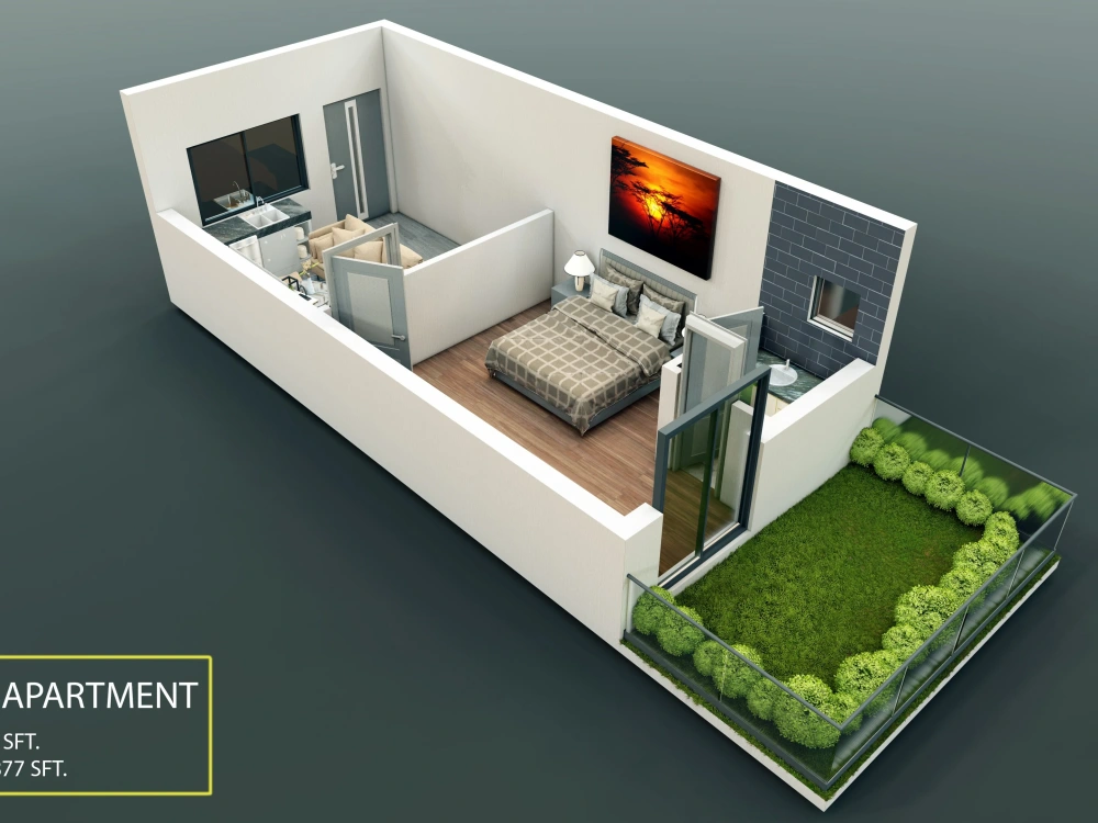 Realistic 3D floor plan rendering. | Upwork