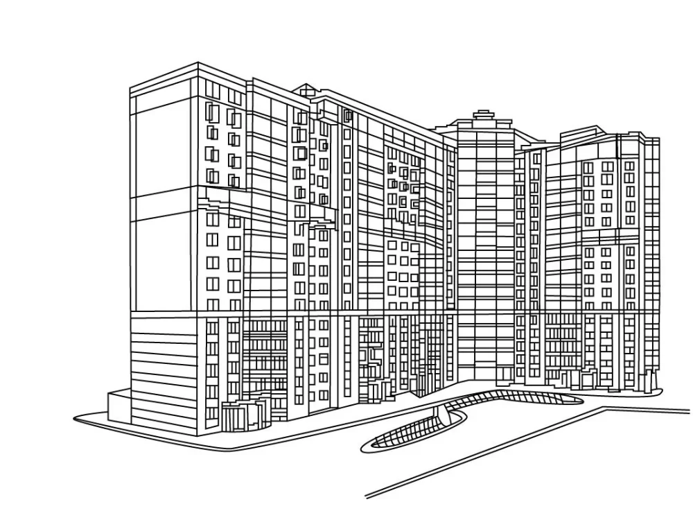 Draw a detailed vector line art of any building, house | Upwork