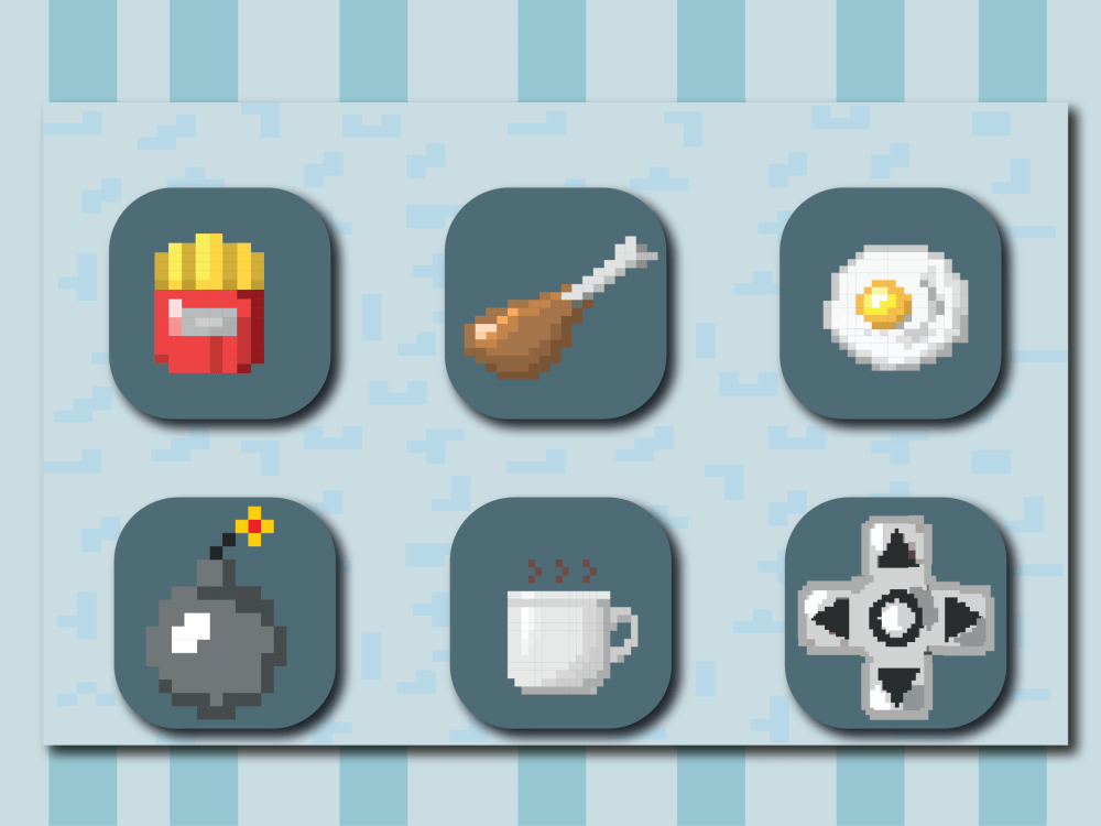Icons in pixel art for abilities or items | Upwork