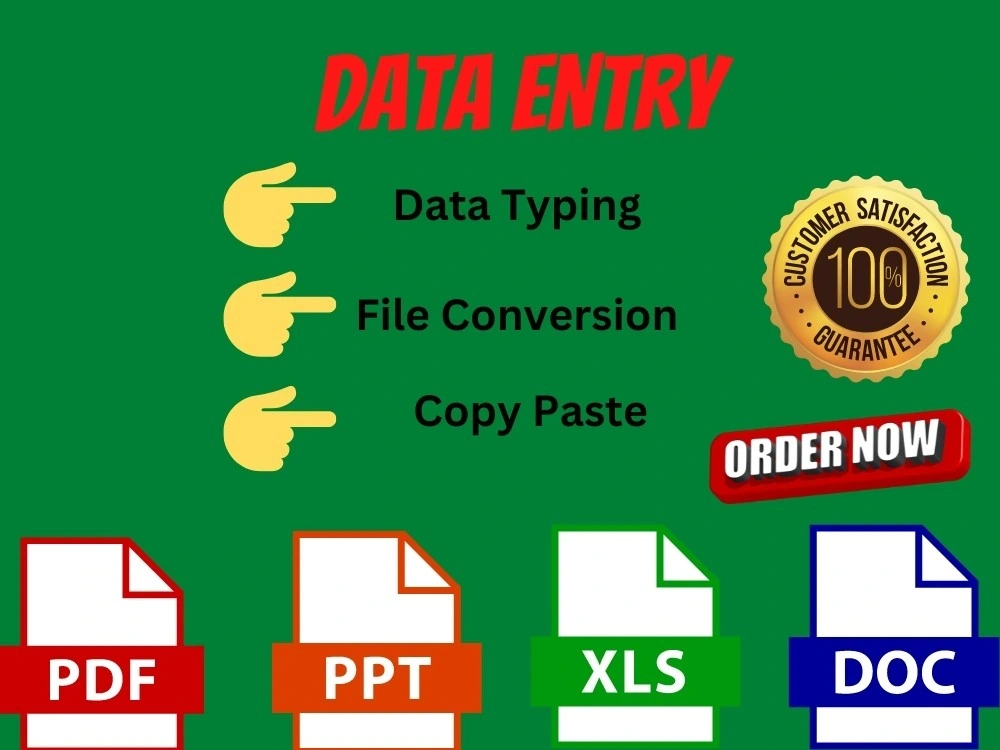 Data Typing , Data Entry , File conversion , Copy paste | Upwork
