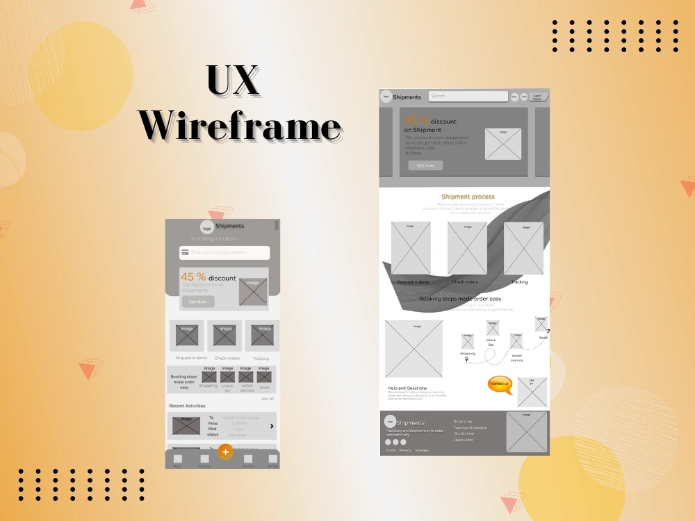 A wireframe design for website and Mobile app. | Upwork