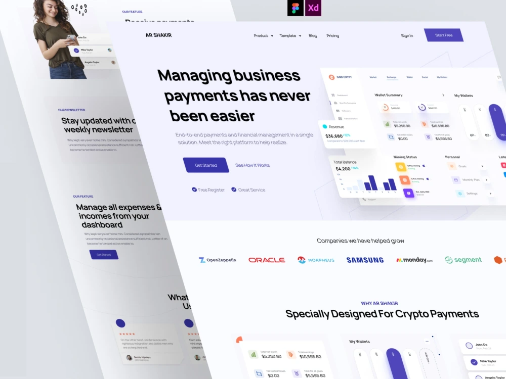 A modern UI UX website design on Adobe XD or Figma | Upwork
