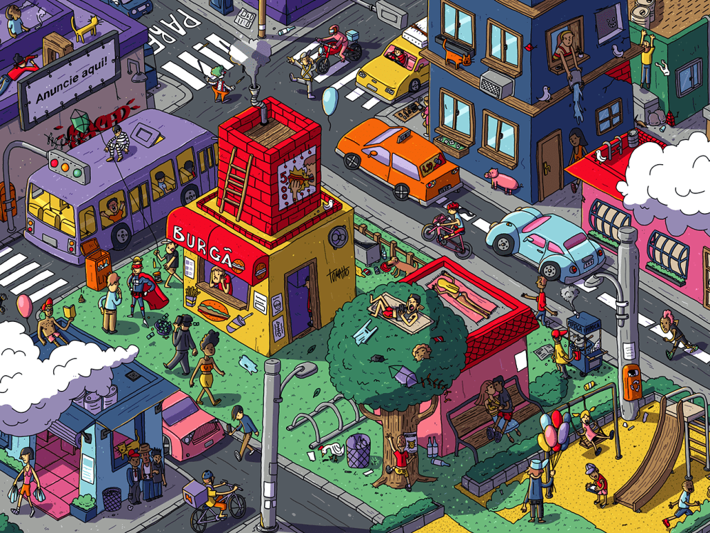 I make a Where's Wally style illustration | Upwork