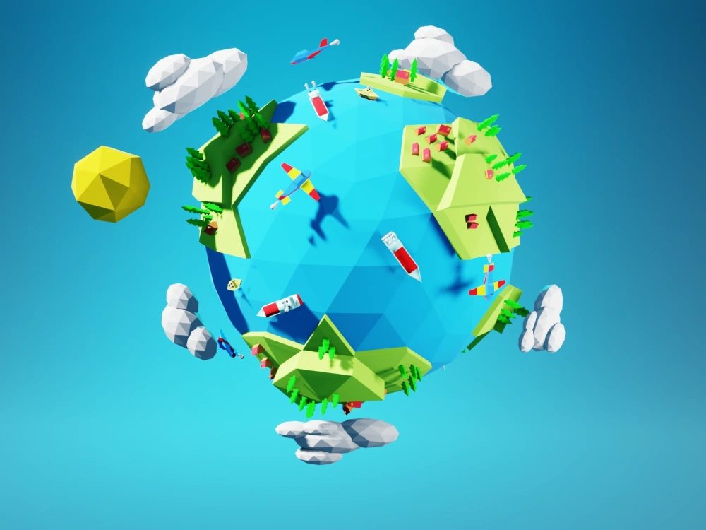 A 3d lowpoly planet | Upwork