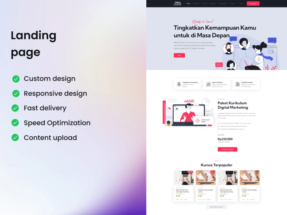 A custom landing page to fit your brand | Upwork