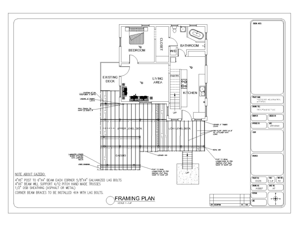 Deck, patio and porch addition drawings for the city permit | Upwork