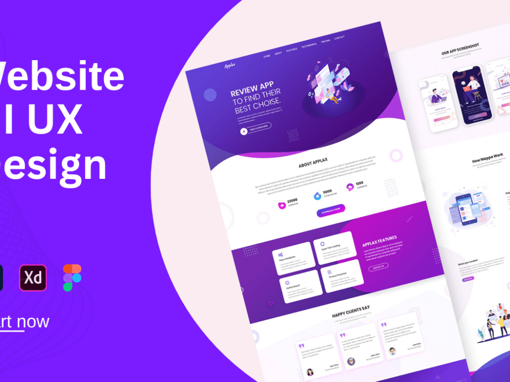 Website UI UX design and landing page UI design | Upwork