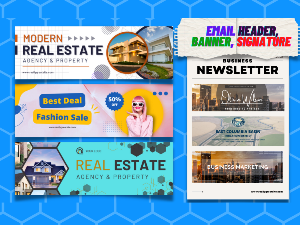 Email header, banner, signature design and MailChimp template | Upwork