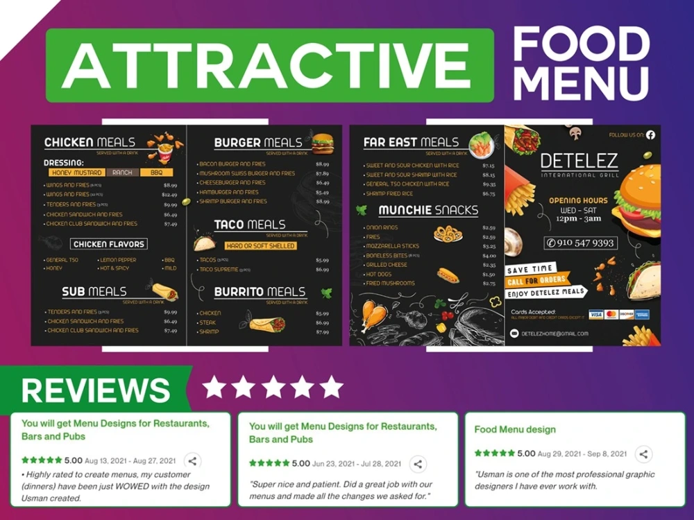 Custom Menu Design in 1 Day | Upwork