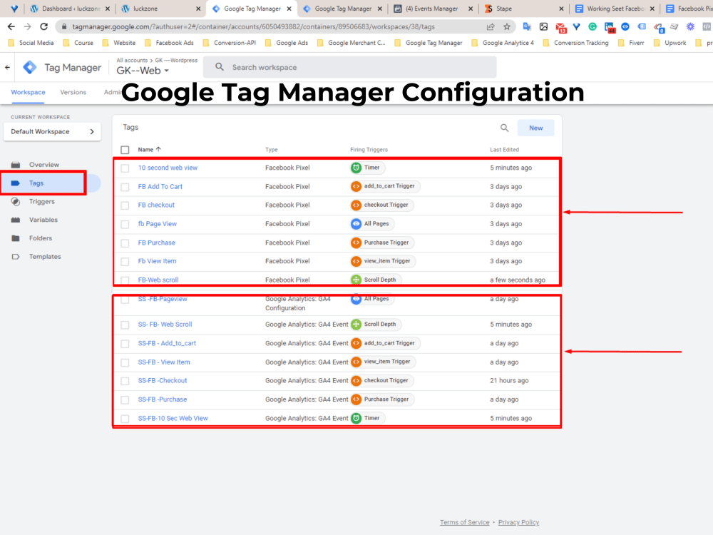 Facebook pixel conversion API setup with Server Side Tracking using GTM | Upwork