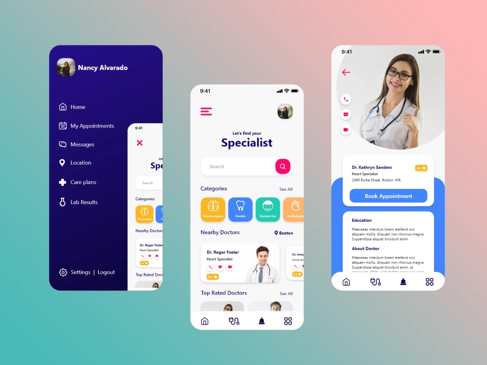 "Doctor appointment system" mobile app and website using React | Upwork