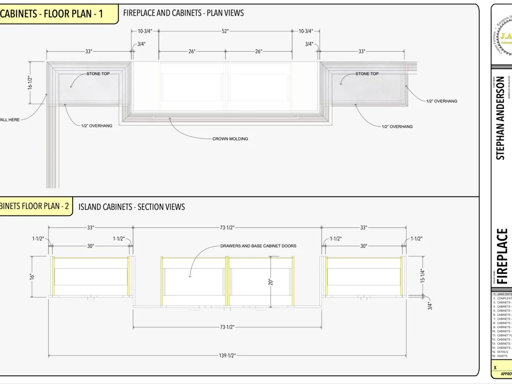 FIREPLACE 3D Shop Drawing CAD Drafting Contractors, Renovation ...