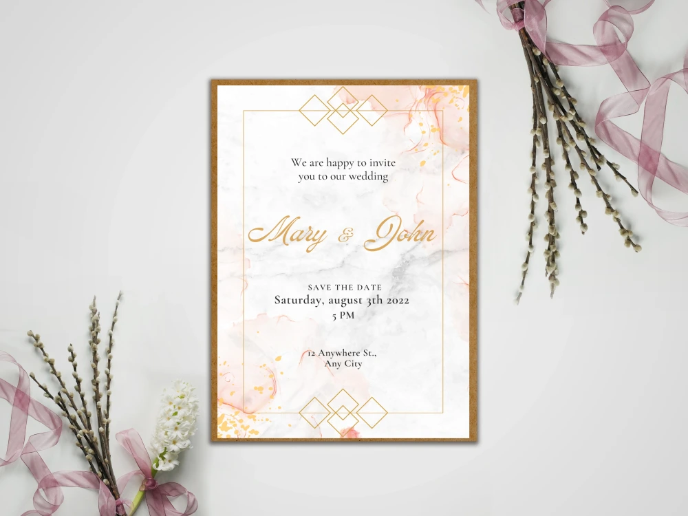 A beautiful and elegant, nature-themed wedding invitation design | Upwork